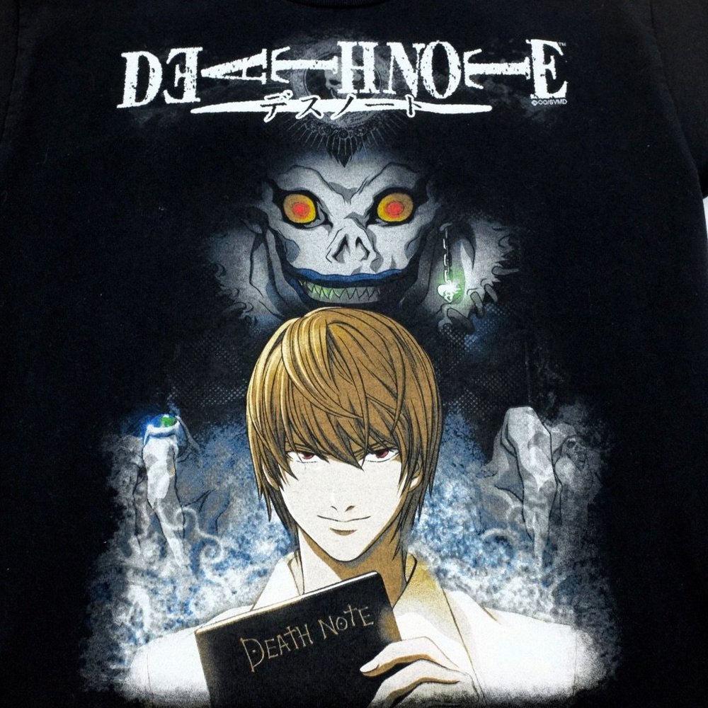 Vtg Death Note 00s Anime Black Graphic Shirt Xs - Gem